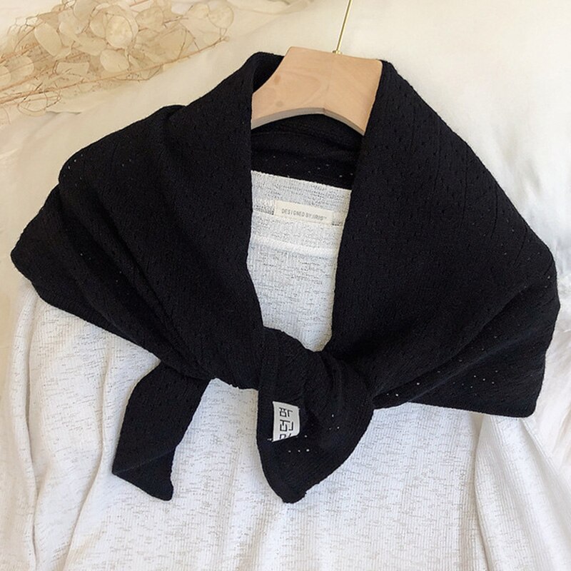 Solid Spring-Autumn Women Knitted Pashmina Scarf L... – Grandado