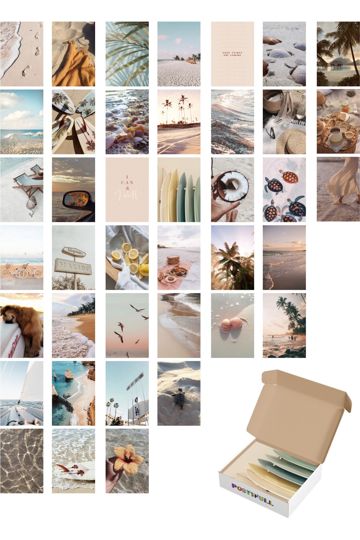 Beach Wall Poster Collage Set-40 Pcs-Aesthetic-Ret... – Vicedeal