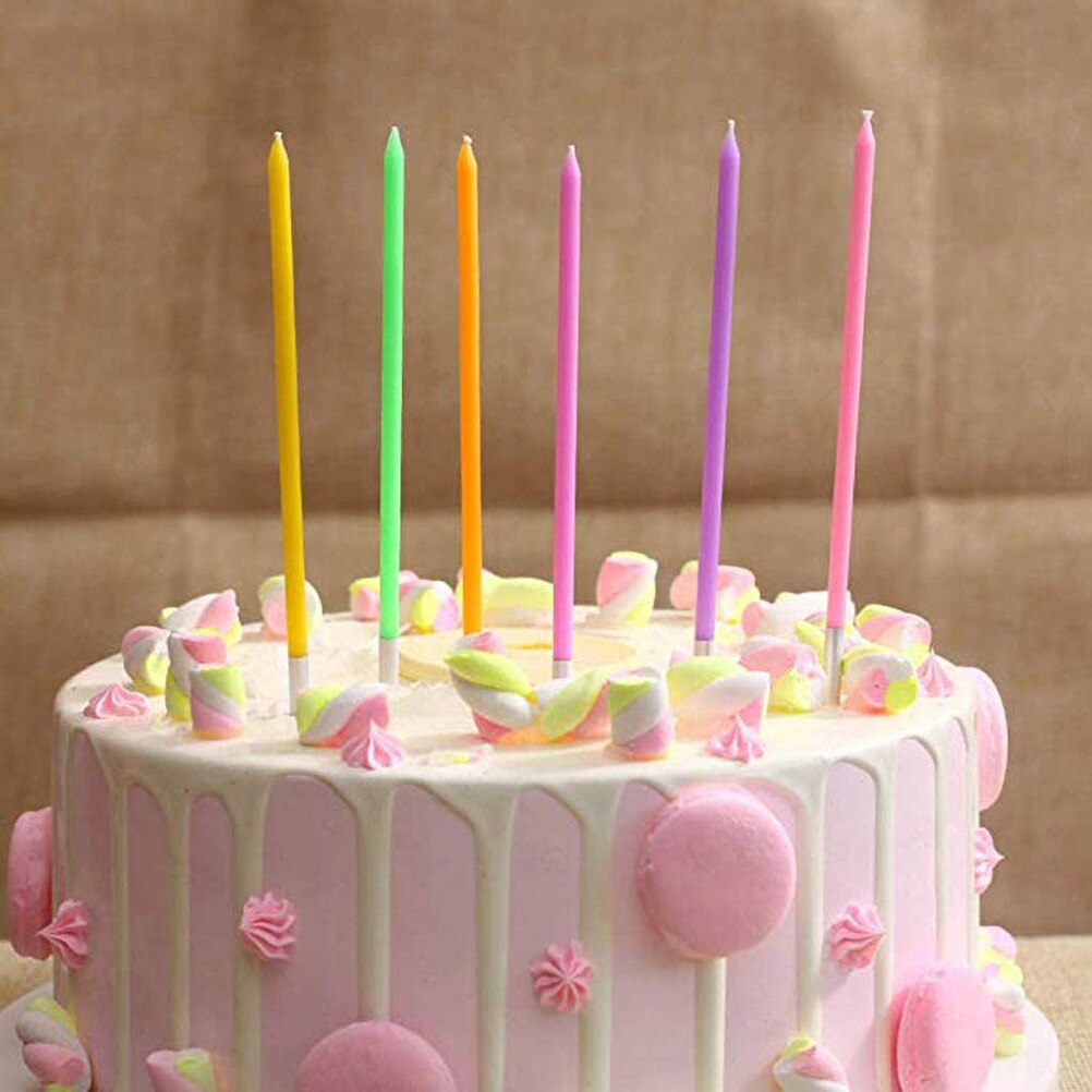 30Pcs Birthday Cake Candles Long Thin Colorful Cak... – Grandado