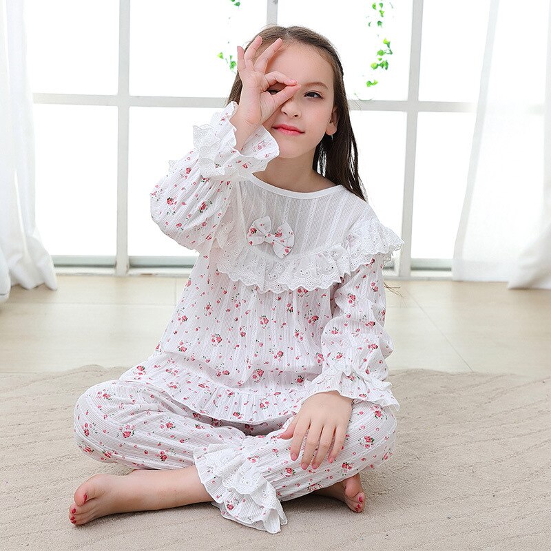 Autumn Sleepwear Kids Pajama Sets Girls Nightcloth... – Grandado