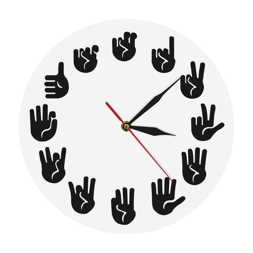 American Sign Language Iconic Wall Clock ASL Gestu... – Grandado