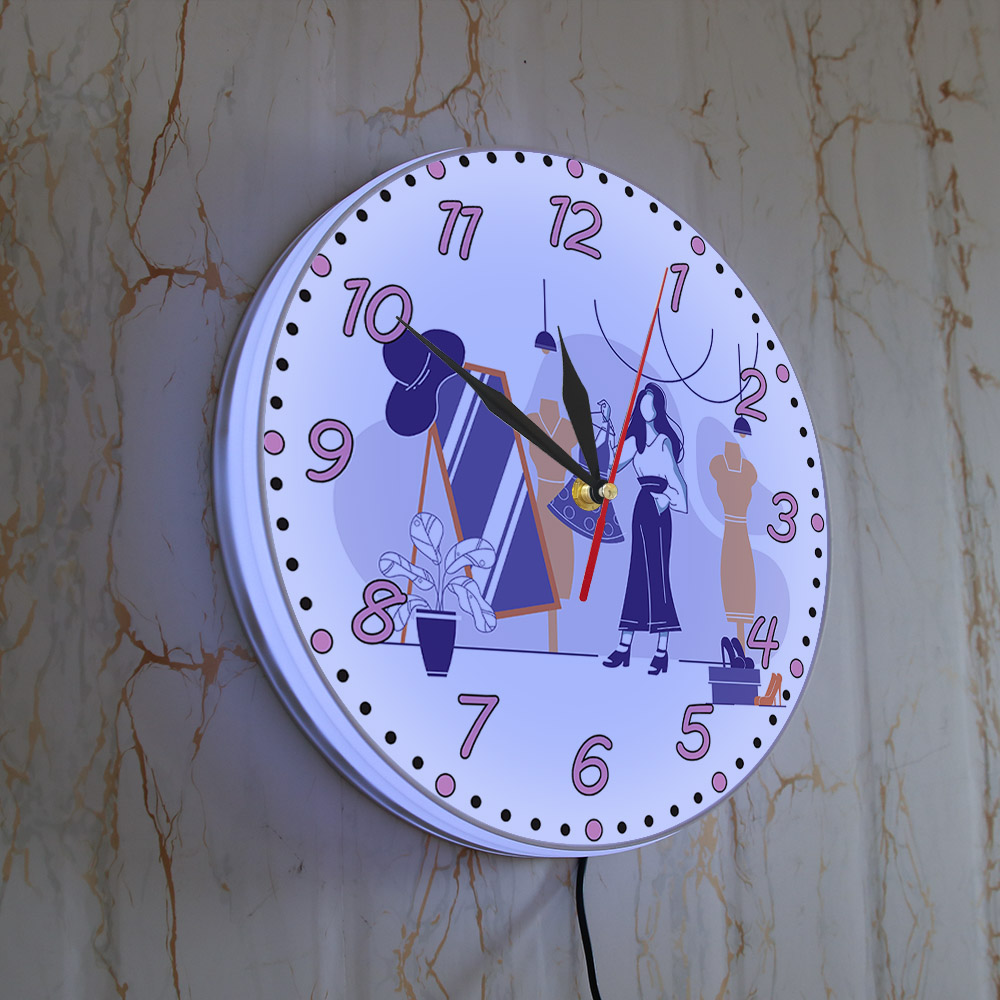 Female Clothing Shop Wall Clock Toggery Business S... – Grandado