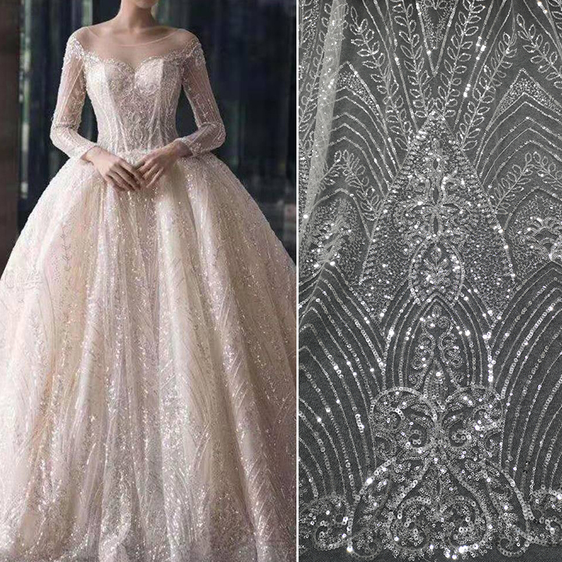Sequin fabric for wedding Sequin Embroidery Weddin... – Vicedeal