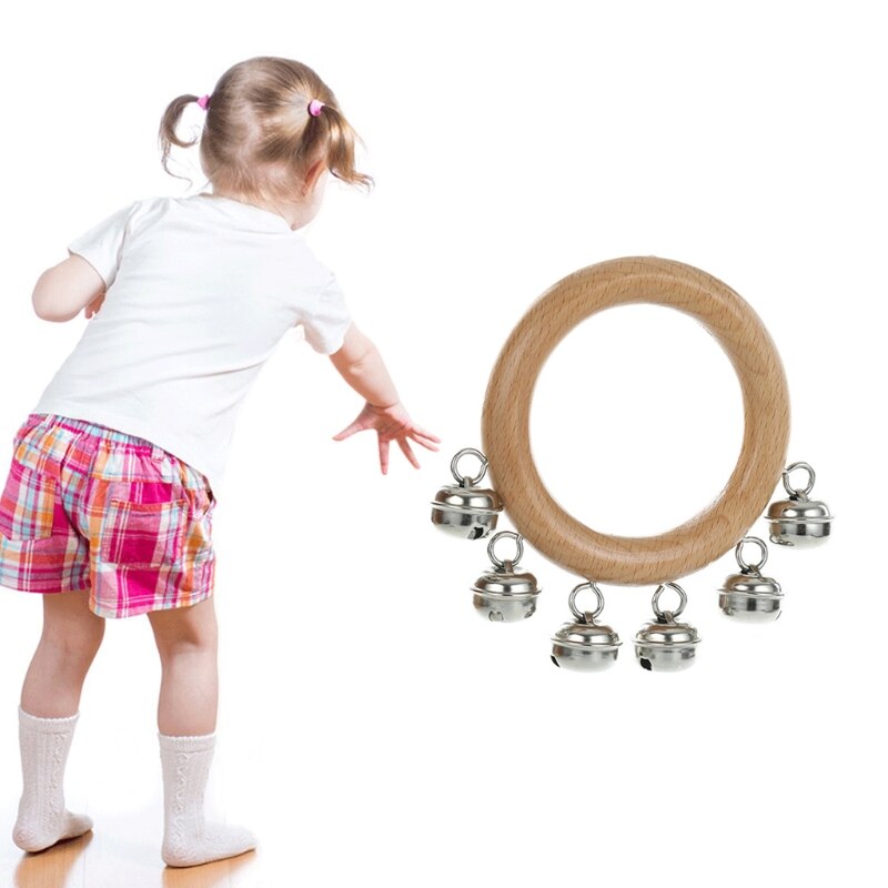 Interactive Wooden Rattle Baby Hand Bell Ring Crib... – Grandado