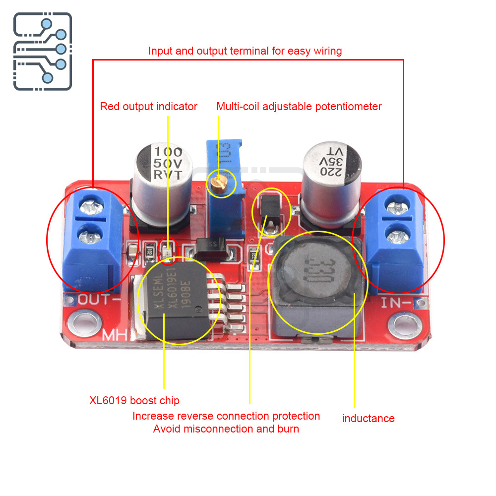Boost power module boost converter XL6019 DC-DC ad... – Grandado