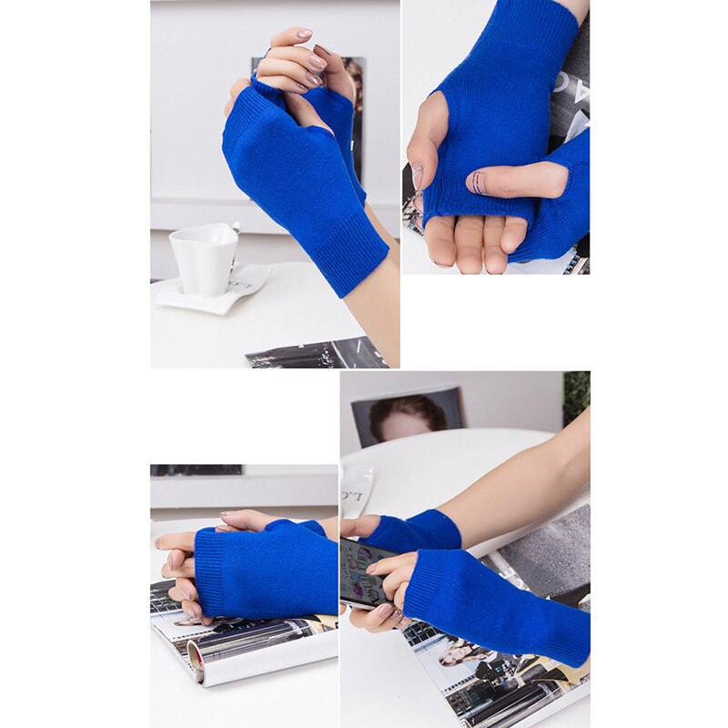 1 Pair Winter Gloves Female Fingerless Gloves With... – Grandado