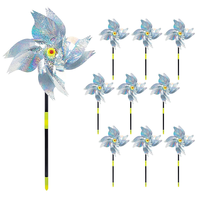 10 Pack Bird Repellent Scare Pinwheels, Bird Refle... – Grandado