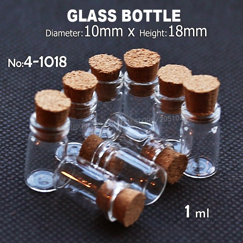 10 stk / mye 1ml 10 x 18mm klare mini flasker glas... – Grandado