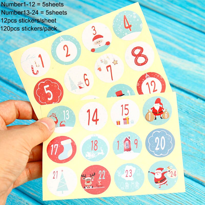 120pcs Christmas Stickers Merry Christmas Advent C... – Grandado