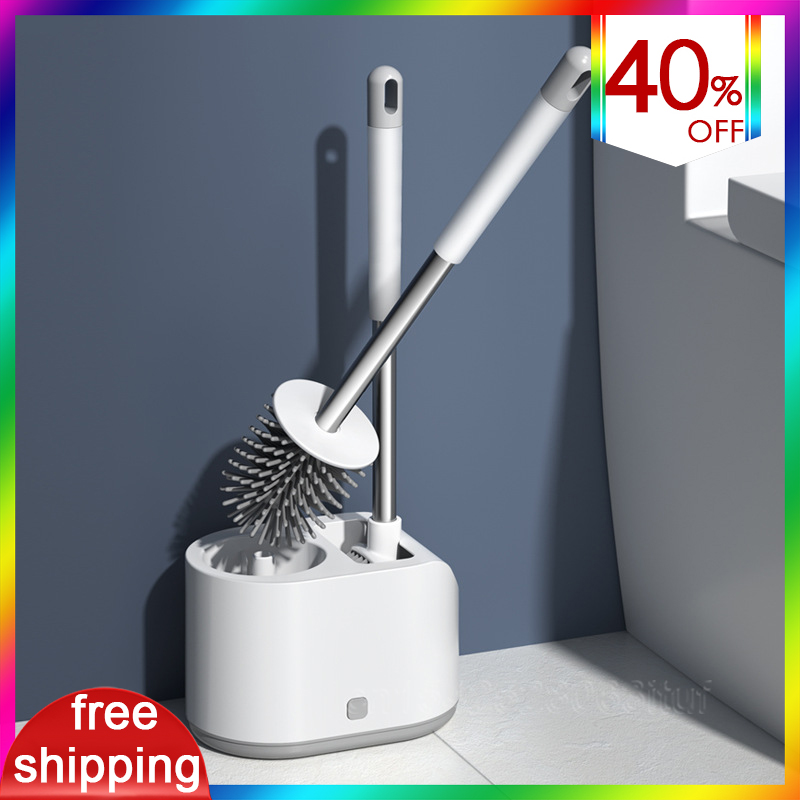 Toilet Brush Clean Scrub Combo Set TPR Soft Head B... – Grandado