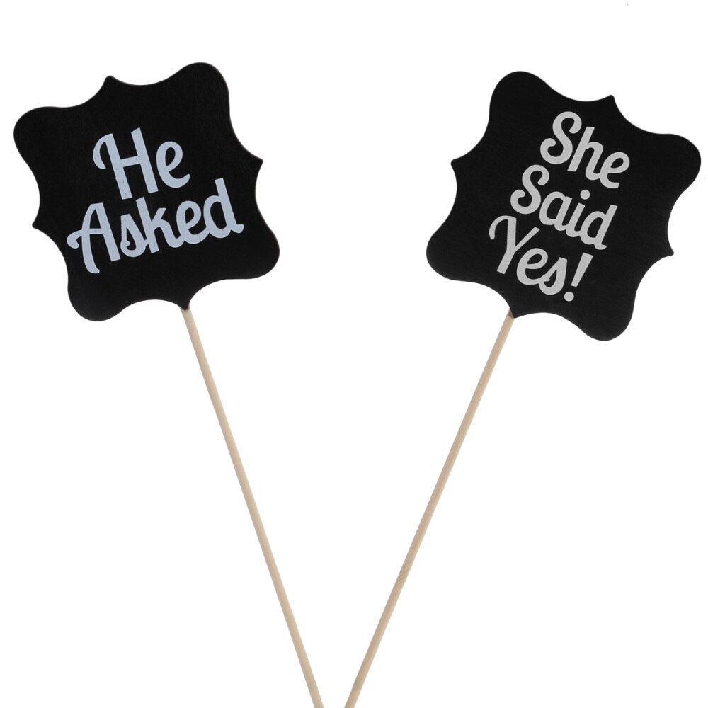 Wooden Wedding Signs He Asked She Said Yes Photo P... – Grandado
