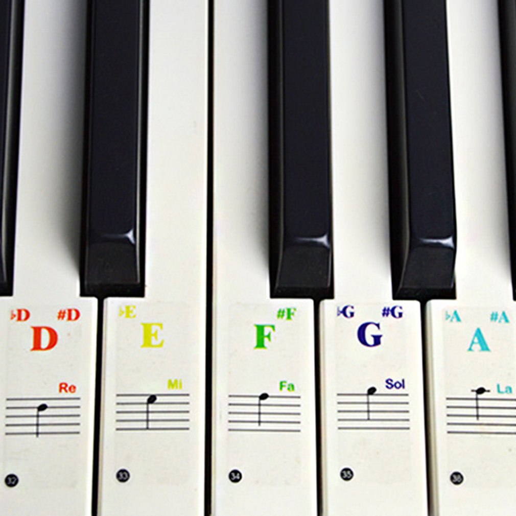 1 Set Piano Keyboard Stickers Stickers Of Stave No... – Grandado