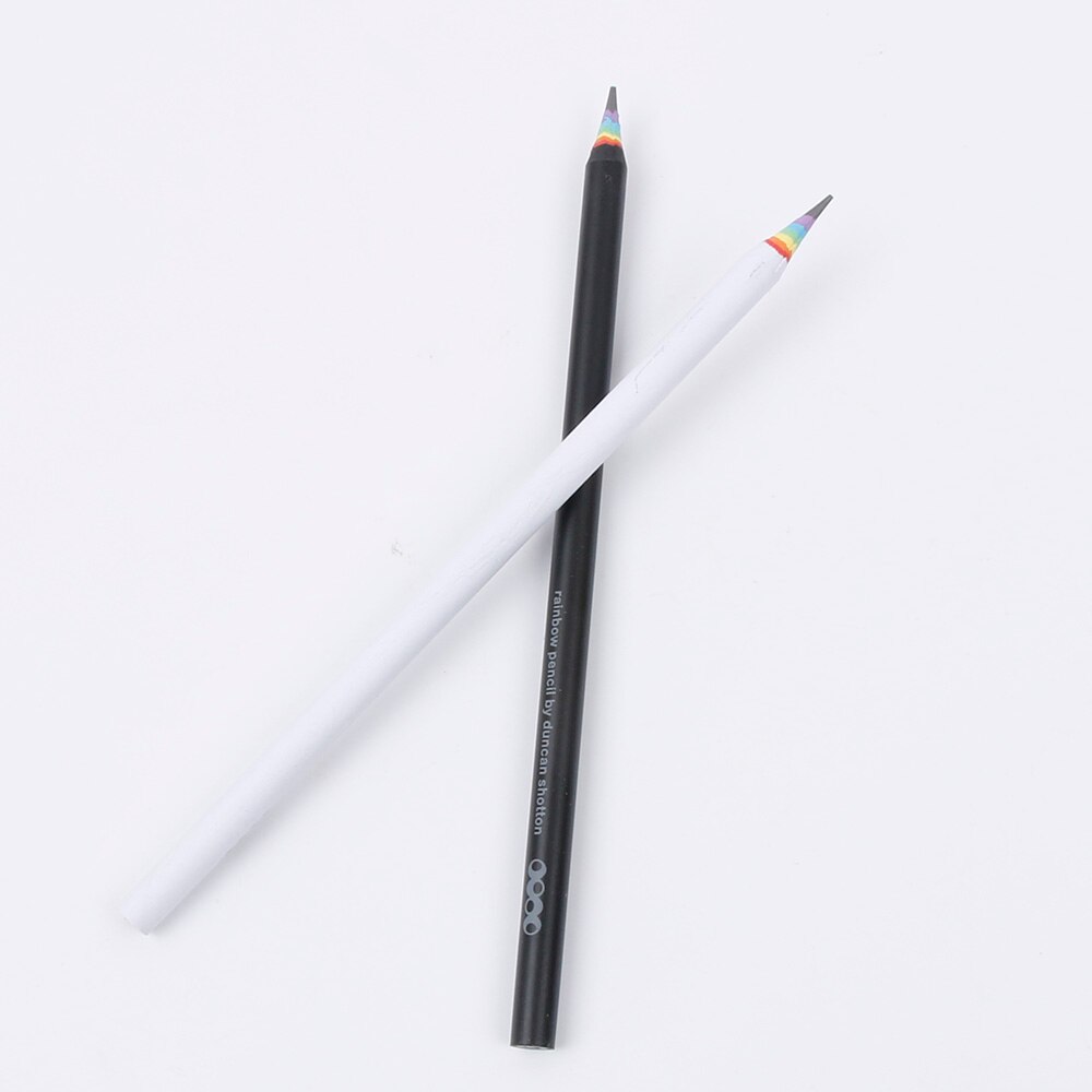 2PCS/set Rainbow HB Pencil Black and White Set Sta... – Grandado