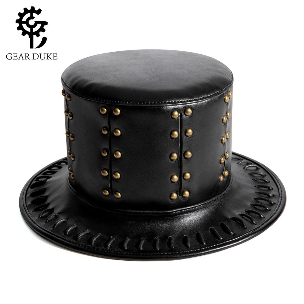 Gear Duke Steampunk Hat PU Leather Top Hat Victori... – Vicedeal