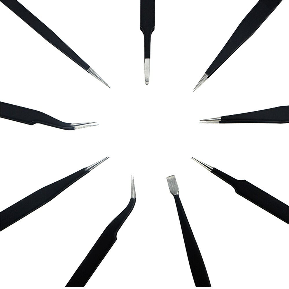 9 in 1ESD Tweezers Set Anti-static Stainless Steel... – Grandado
