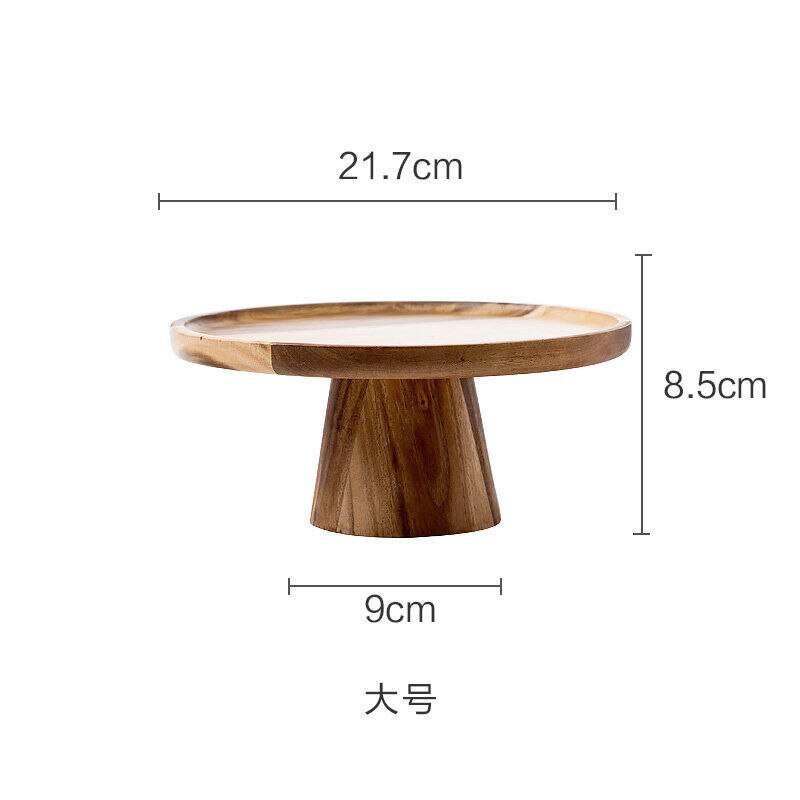 Cake tray solid wood retro tall modern Japanese-st... – Vicedeal