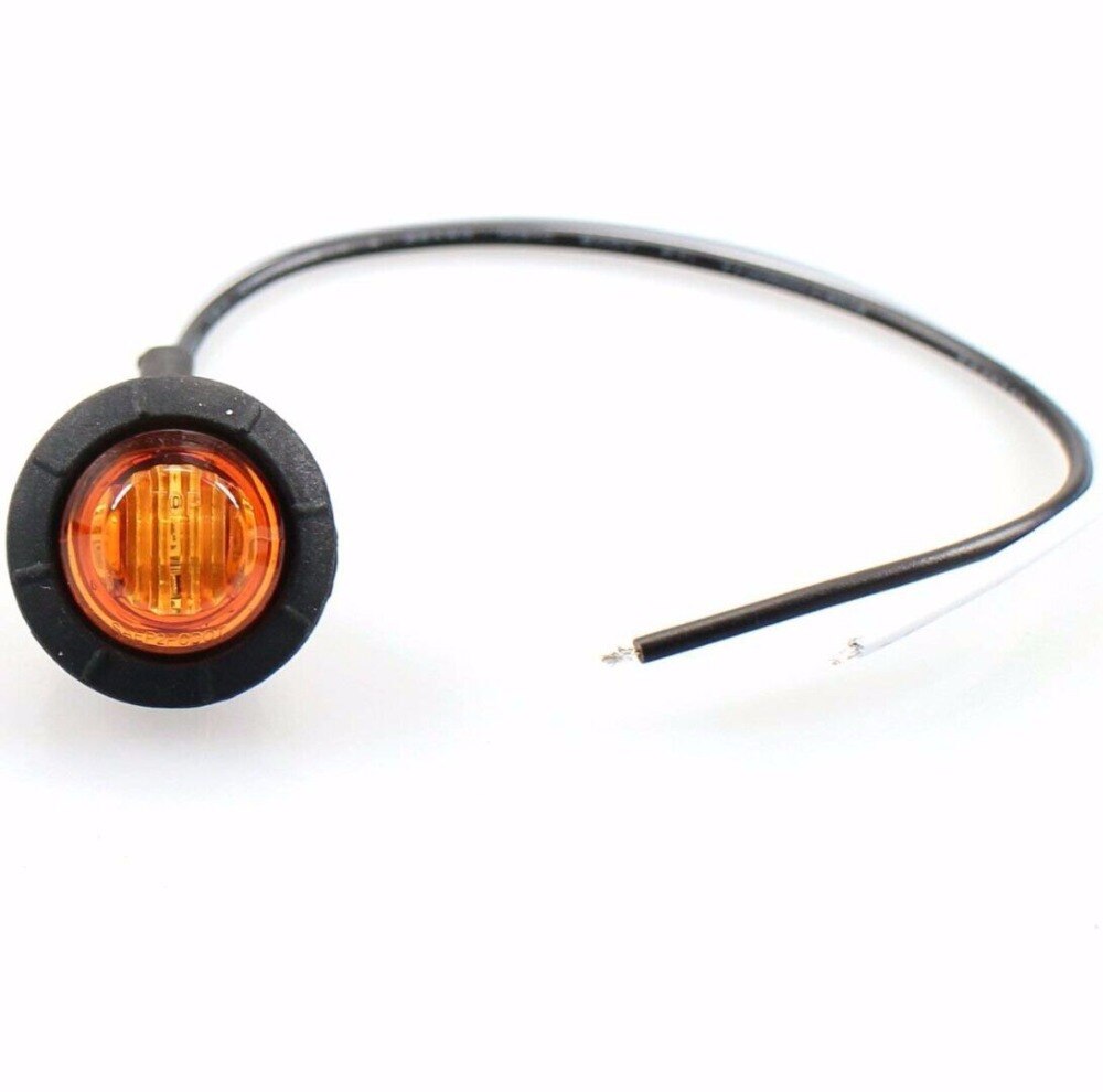 10PCS 3/4 INCH Round Amber LED Light Front Rear Si... – Grandado