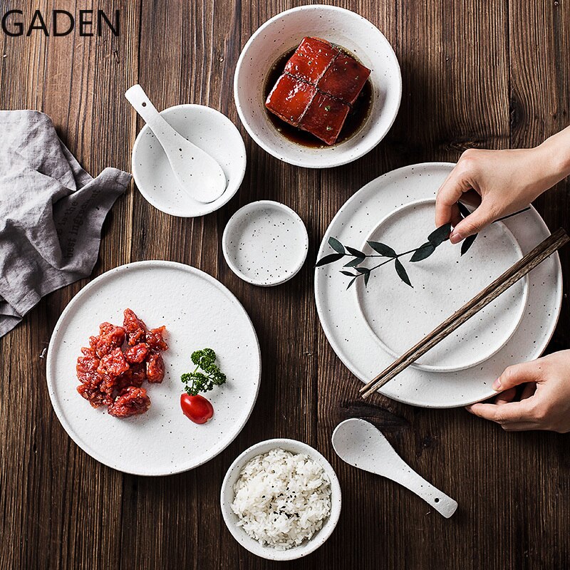 Japanese-style Tableware Set Bowls and Plates Roun... – Grandado