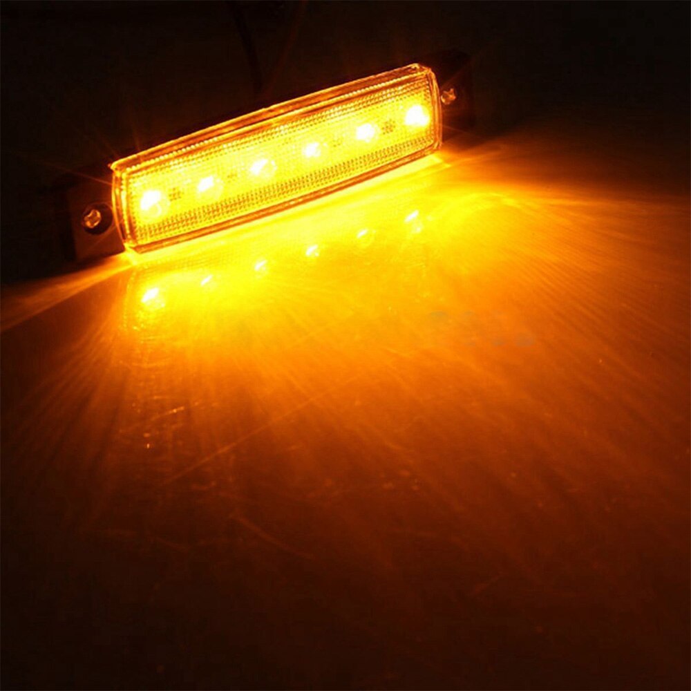 10Pk 6-LED 24V Orange Amber Side Marker Indicators... – Vicedeal