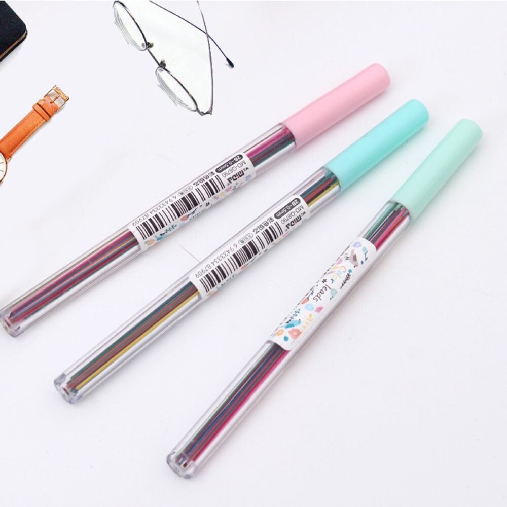 15 st (färg) / låda 0.5/0.7mm färgad penna bly 2b ... – Vicedeal