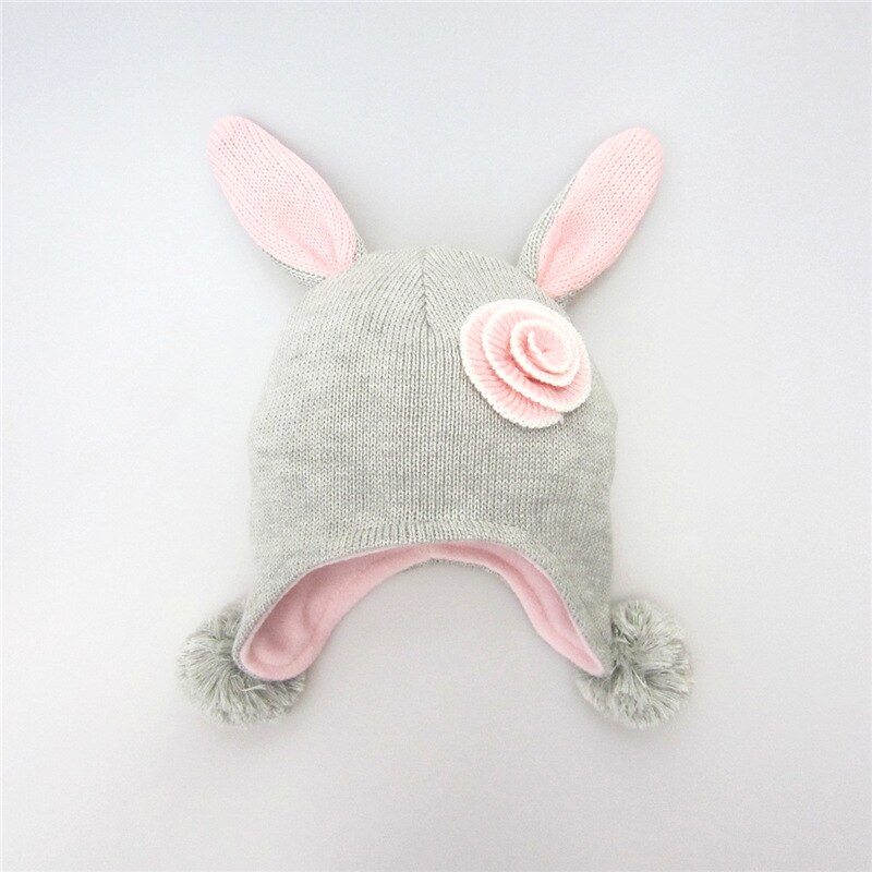 Rabbit Ear Baby Hats for Girls Autumn Winter Warm ... – Grandado