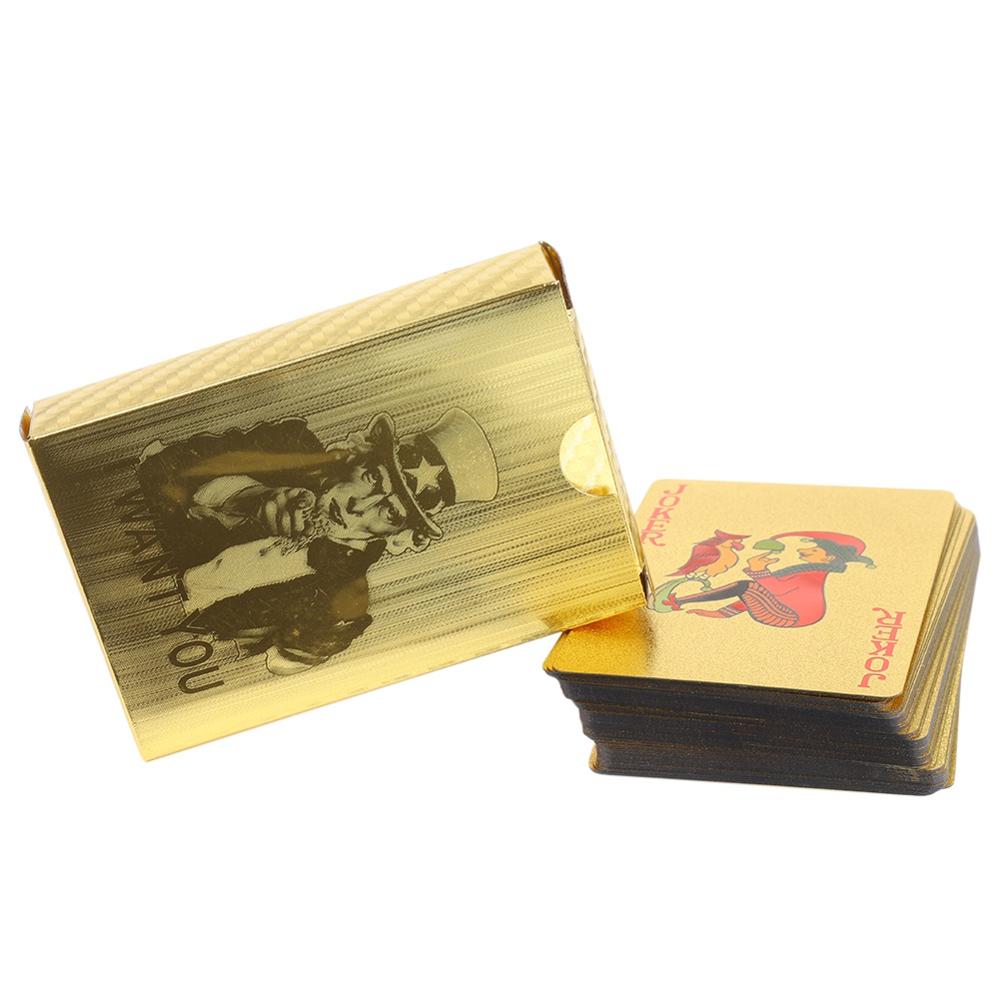 24K Gold Diamond Foil Poker Carta Luxury Playing C... – Grandado