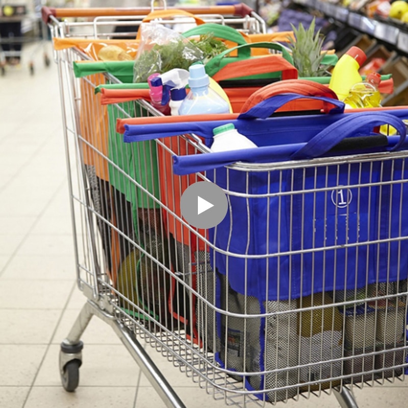 4 stks/set Dikker Kar Supermarkt Boodschappentasse... – Vicedeal