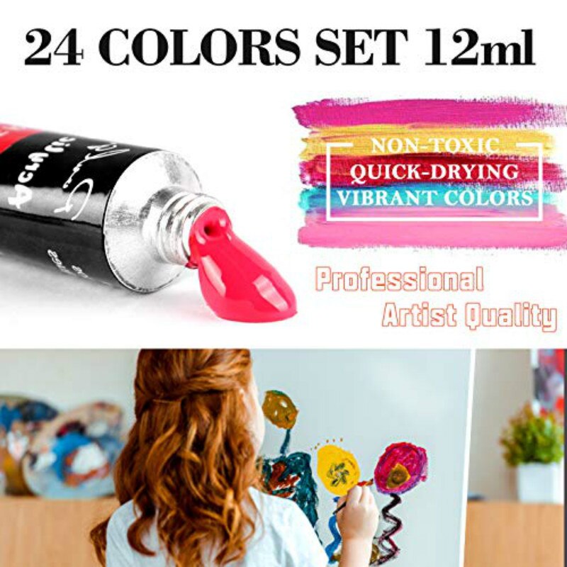 12ML Acrylic Paint For Fabric Set for Drawing 24 C... – Vicedeal