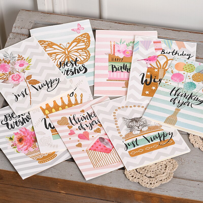 gold embossed cards handmade birthday greeting car... – Grandado