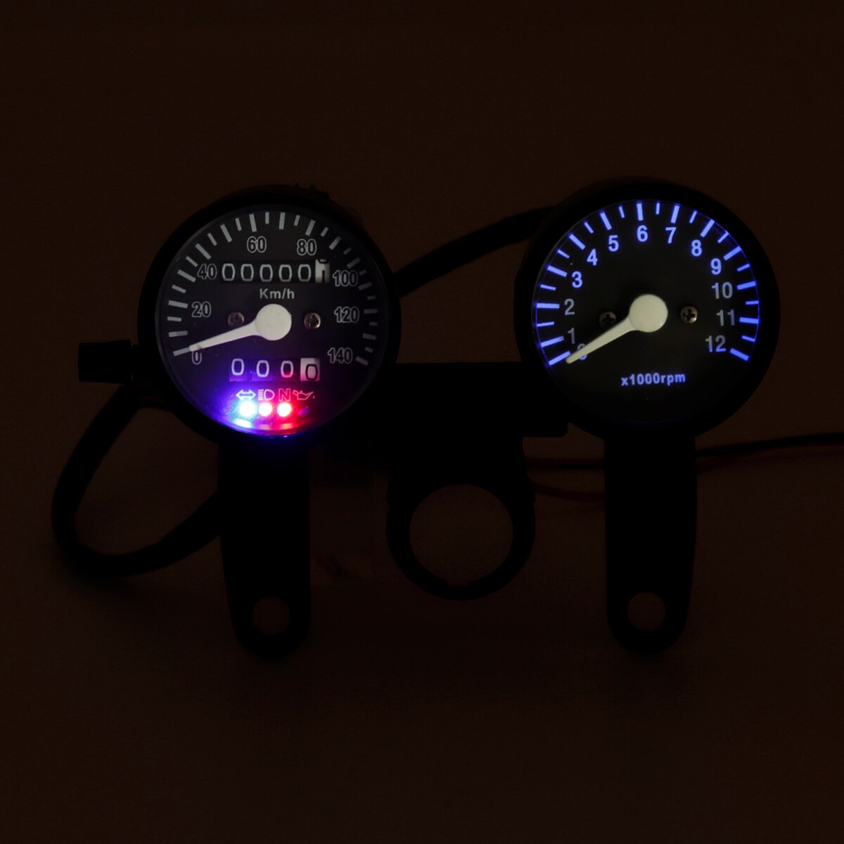 12V Motorrad Dual Messgerät 13000 RPM Tachometer K... – Grandado