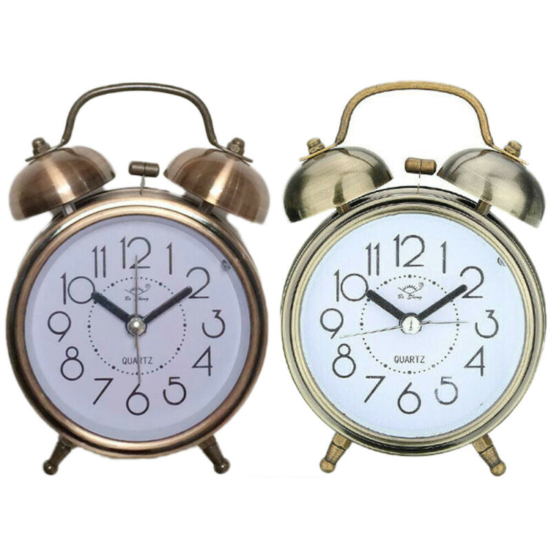 Classic Retro Alarm Clock Silent Non Ticking Twin ... – Grandado Classic Retro Alarm Clock Silent Non Ticking Twin ... – Grandado