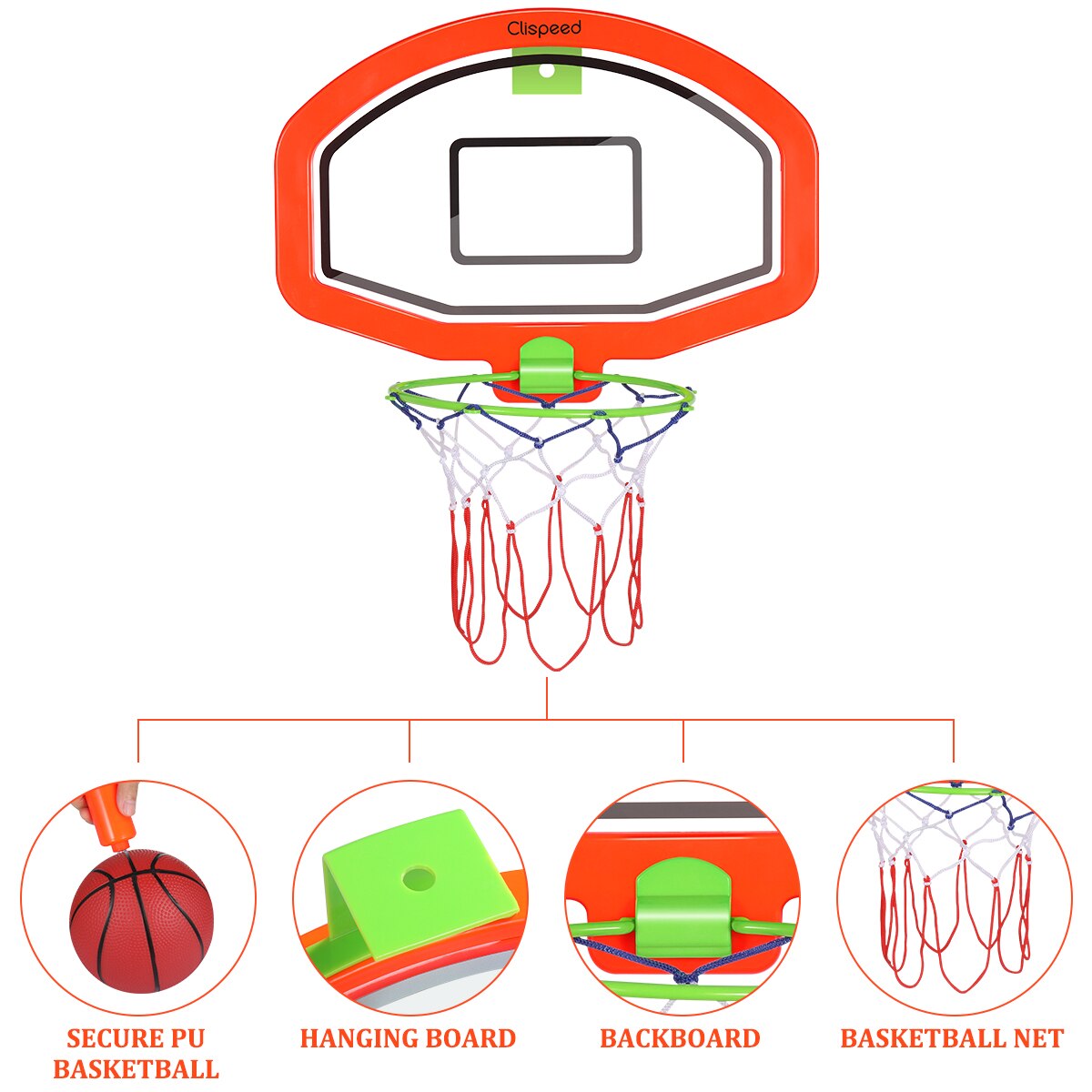 Indoor Basketball Hoop Kids Basketball Backboard S... – Grandado