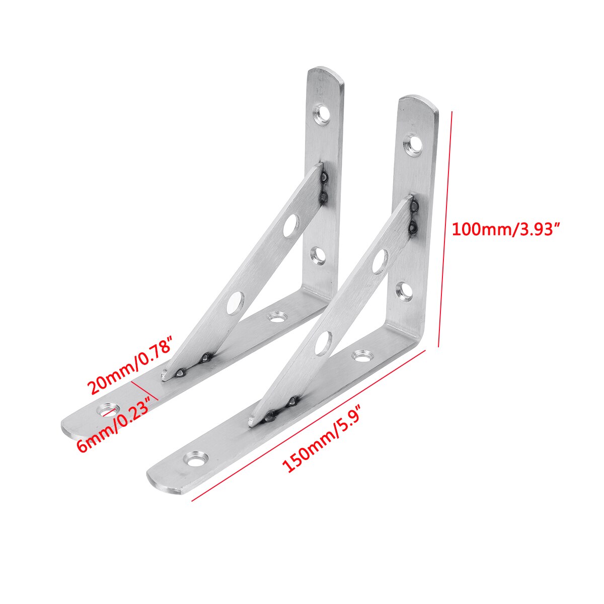 6/8/10/12" 2pc L-Shaped Triangle Bracket Wall Moun... – Vicedeal