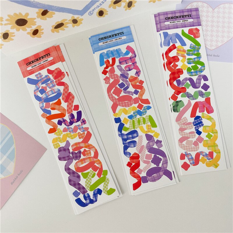 Korea Plaid Lint Waterdichte Sticker Lint Plaid Le... – Grandado