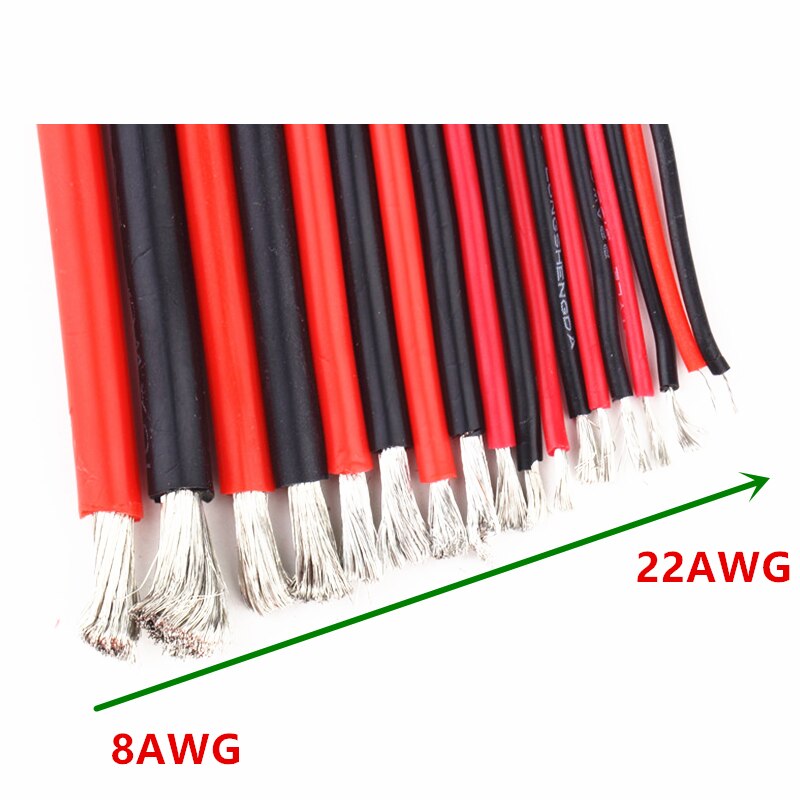 1 Meter Red and 1Meter Black Silicon Wire 8AWG 10A... – Vicedeal