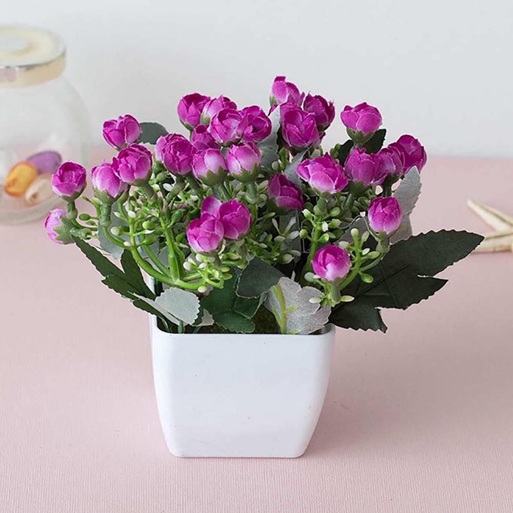 Plastic Artificial Flower Bonsai Small Tree Pot Ho... – Grandado