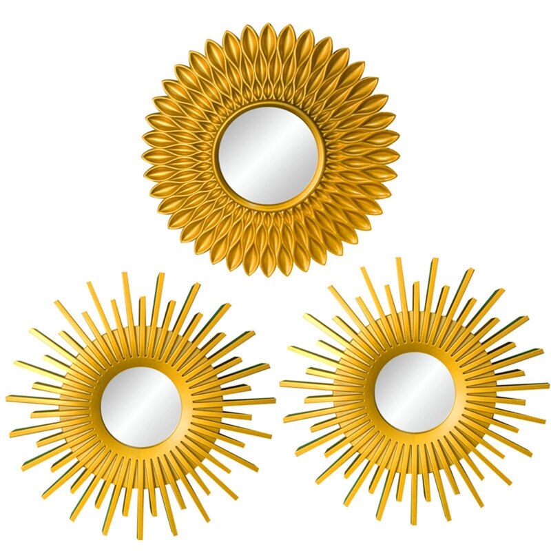 Gold Mirrors for Wall Decor Set of 3 Hanging Ornam... – Vicedeal