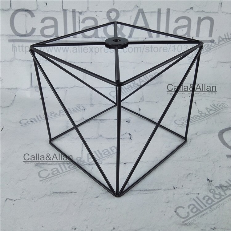 L160mm*H160mm E27 lamp shade black finished square... – Grandado