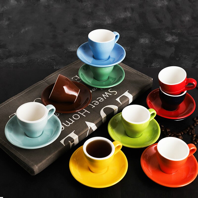 100cc Espresso Mug and Saucer Sets Cappuccino Ital... – Grandado