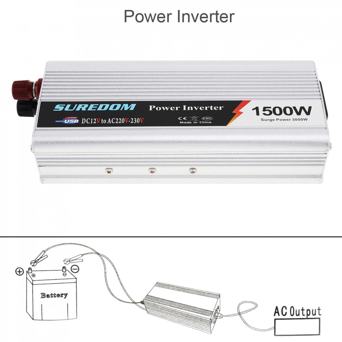 1500W Omvormer Auto Voertuig Usb Dc 12V Naar Ac 22... – Vicedeal