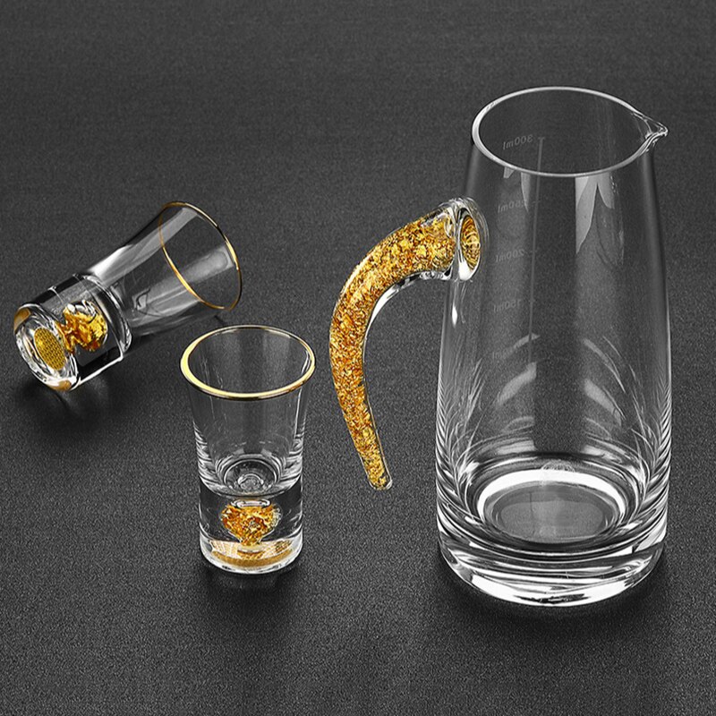 Built In 24K Gold Leaf Sake Liquor Shot Glass Disp... – Grandado