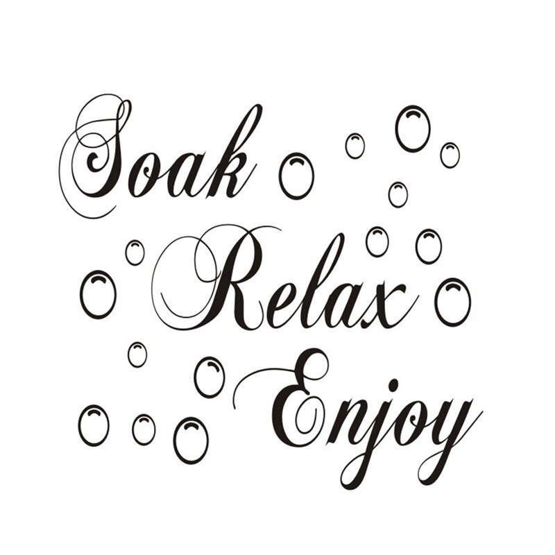 Soak Relax Enjoy wall stickers for bathroom bubble... – Vicedeal