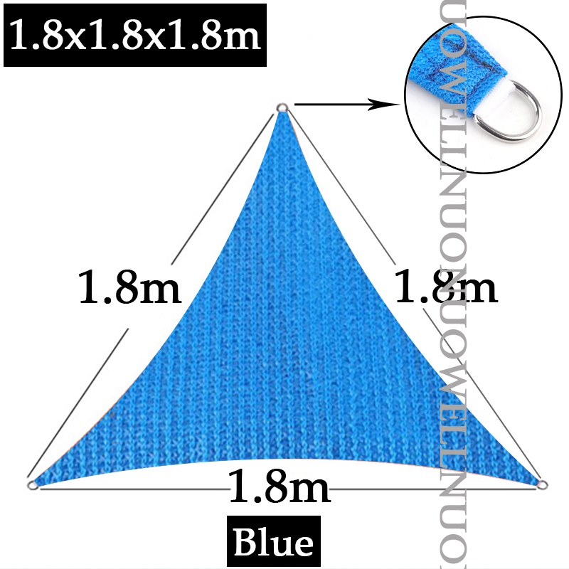 95% Shade Rate Blue Triangle Sun Shelter Outdoor P... – Grandado