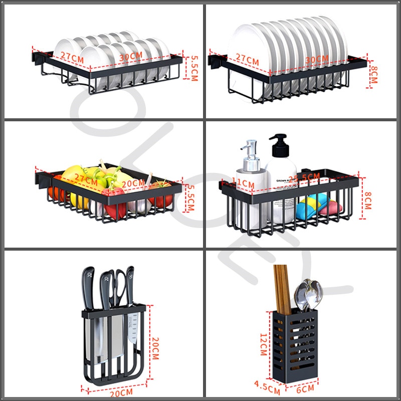 Stainless steel sink drain rack kitchen shelf DIY ... – Grandado