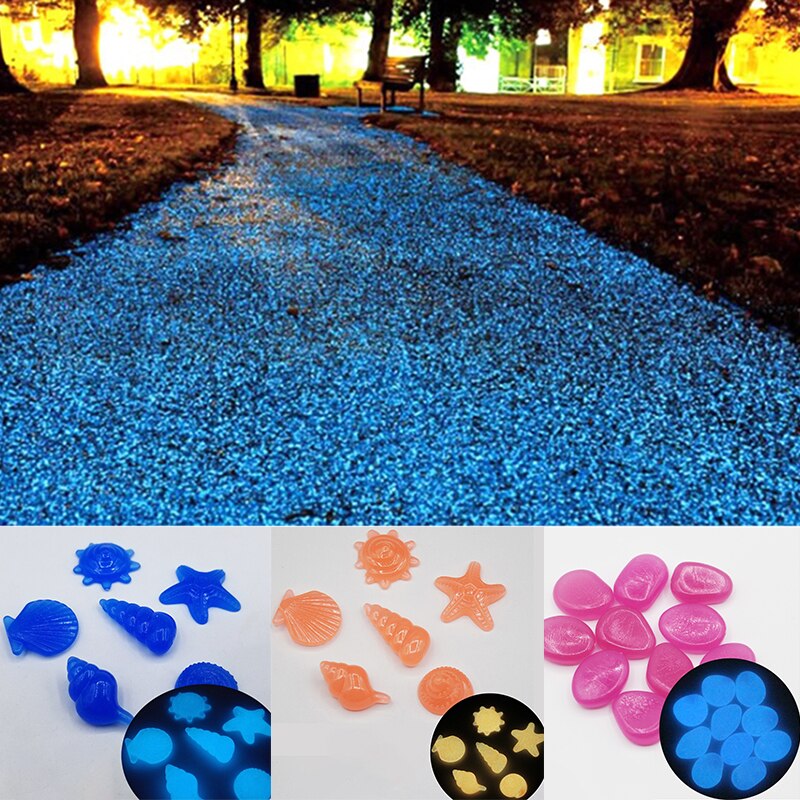 100pcs Garden Glow Stones Luminous Pebbles Walkway... – Grandado