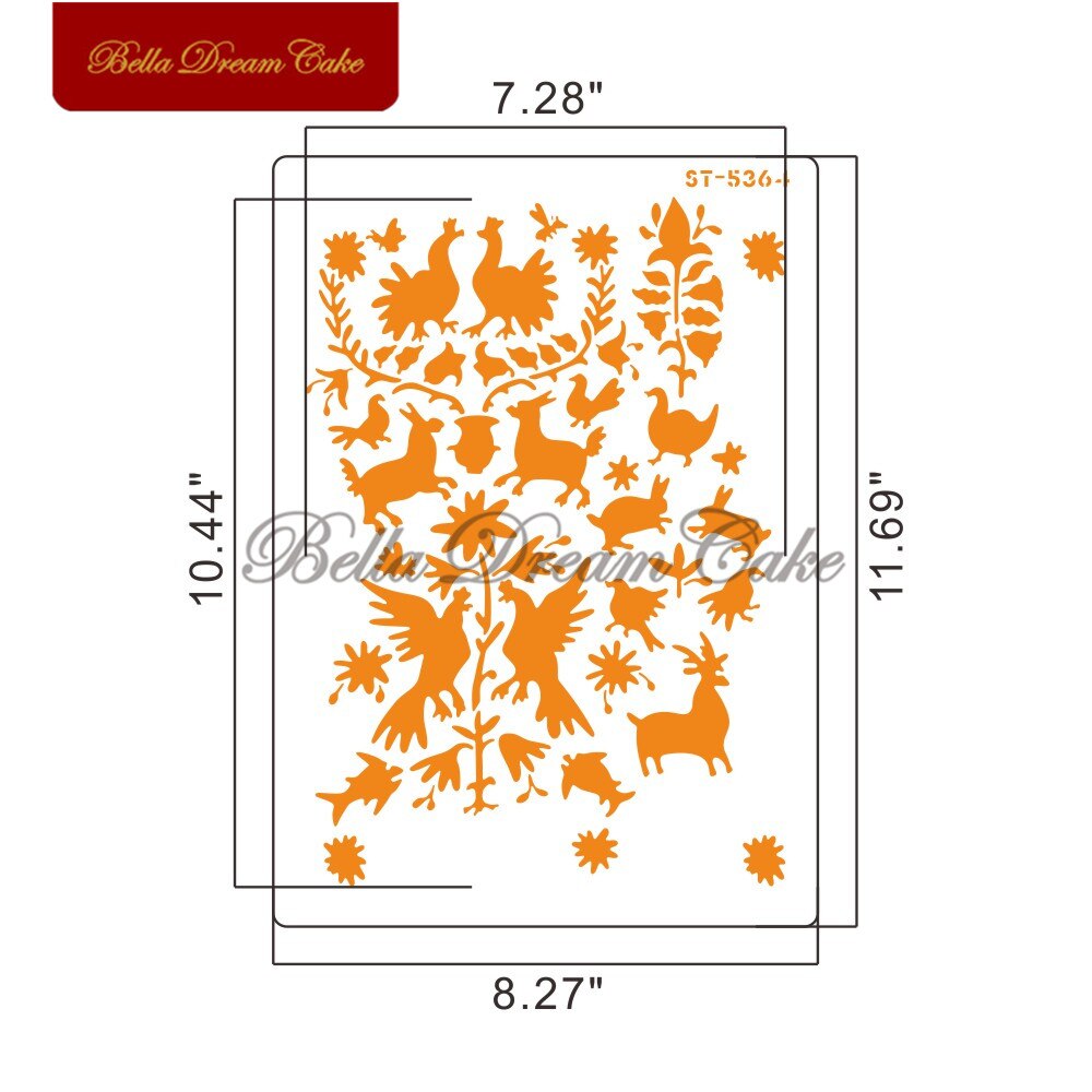 Raining Cake Stencil Leaves Plastic Layering Stenc... – Grandado