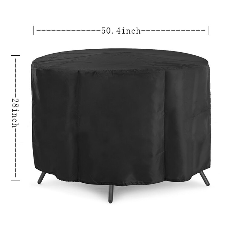 Outdoor Garden Patio Black 210D Oxford Cloth Round... – Grandado