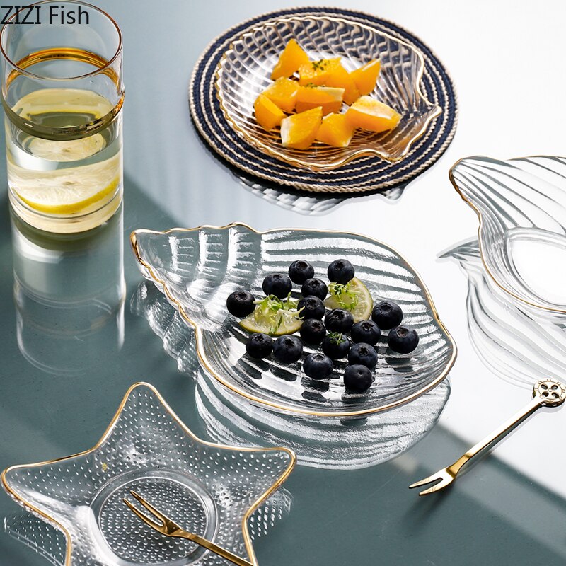 Shell Form Nordic Stil Transparent Glas Geschirr D... – Vicedeal