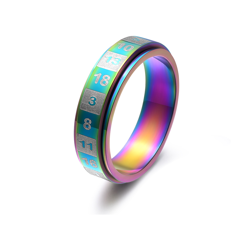 JHSL 6mm Men Statement Number Rings Rotated Black ... – Grandado