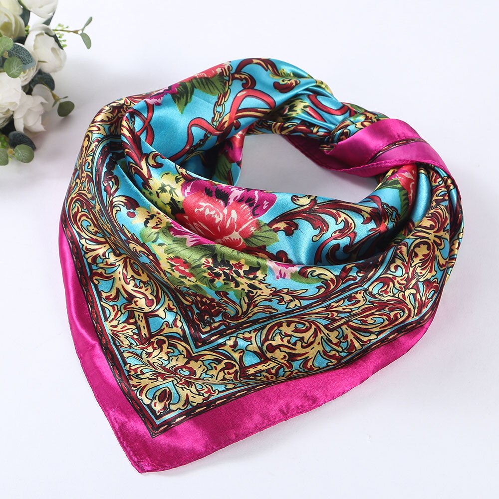Zijde Satijn Sjaal Vrouwen Foulard Neck Head Sjaal... – Grandado